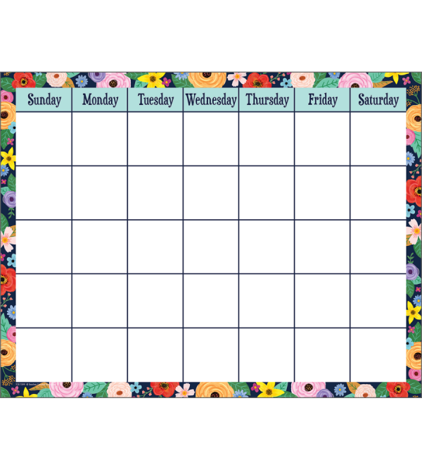 Wildflowers Calendar Chart